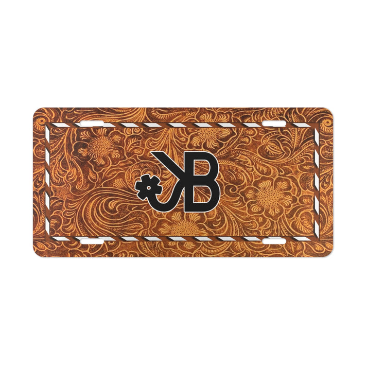 Custom Leather Tooled Western License Plate – River Runs Show Pads LLC