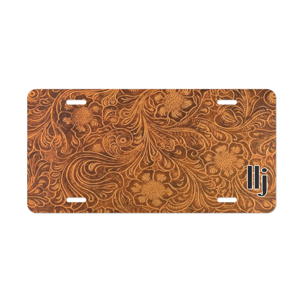 Custom Leather Tooled Western License Plate – River Runs Show Pads LLC
